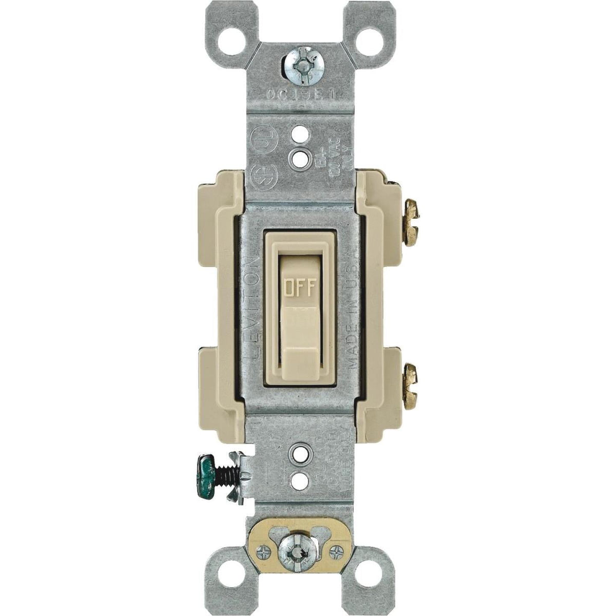 Leviton Residential Grade 15 Amp Toggle Single Pole Switch, Ivory ...