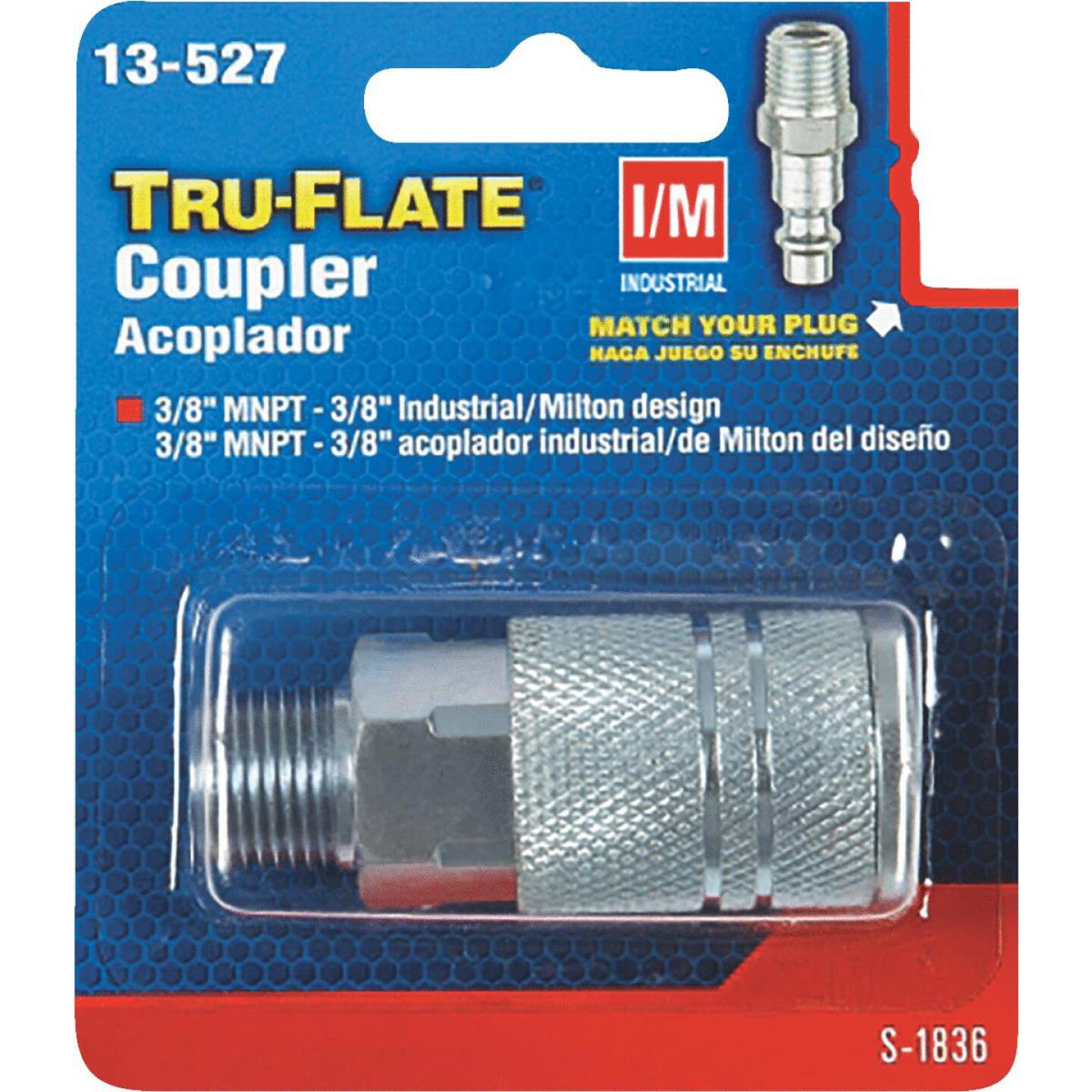 Tru-Flate Industrial/Milton Series Push-to-Connect 3/8 In. MNPT Coupler ...